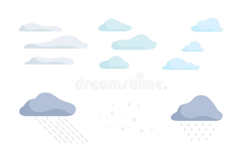 Fluffy Shaped Clouds Scudding Across Sky, Snow and Rain As Landscape ...