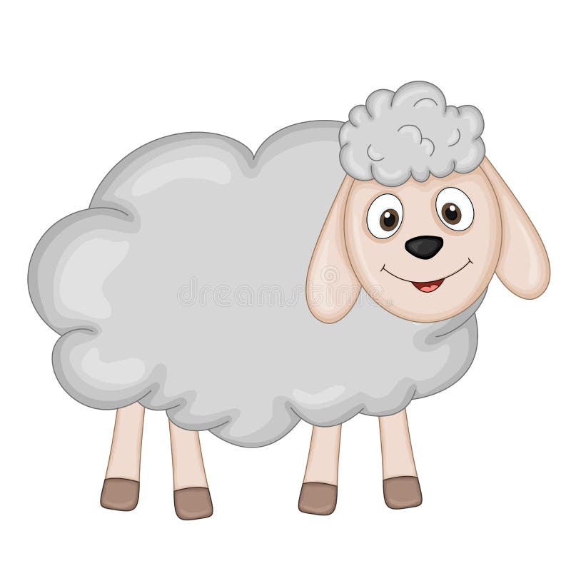 Fluffy Sheep of Gray Color . Cartoon Animals Stock Vector ...