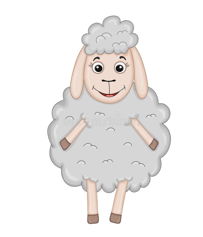 Fluffy Sheep of Gray Color . Cartoon Animals Stock Vector ...