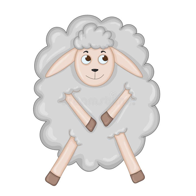 Fluffy Sheep of Gray Color . Cartoon Animals Stock Vector ...