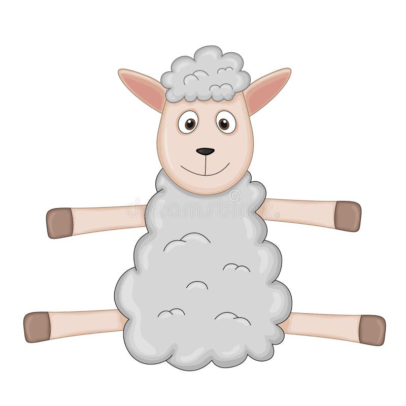 Fluffy Sheep of Gray Color . Cartoon Animals Stock Vector ...