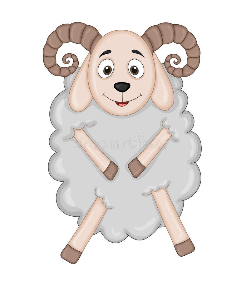 Fluffy Sheep of Gray Color . Cartoon Animals Stock Vector ...