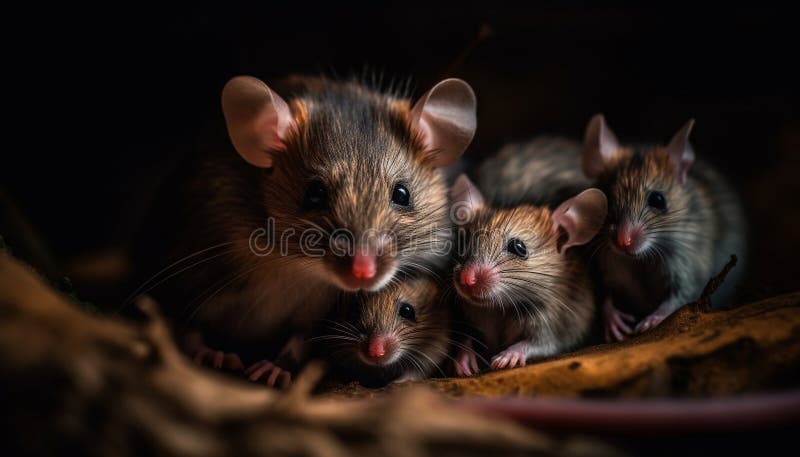 Fluffy Small Rodents, in a Row Outdoors Generated by AI Stock ...