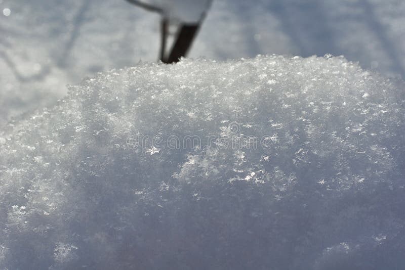 Fluffy Snow from Large Snowflakes. Stock Photo - Image of macro, clean ...