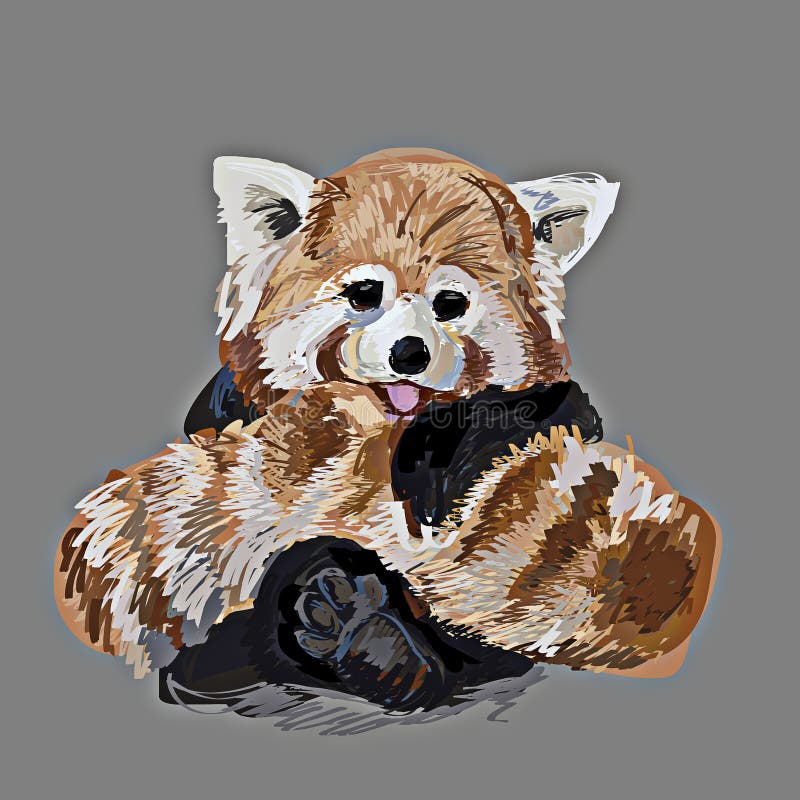 Fluffy tail and red panda stock image. Illustration of pattern - 296832993
