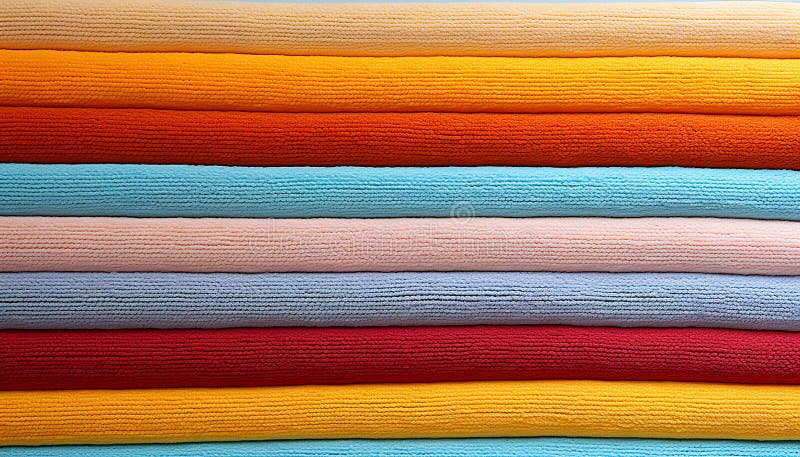Fluffy Textile Stack, Vibrant Colors, Fashion Backdrop, Clean and ...