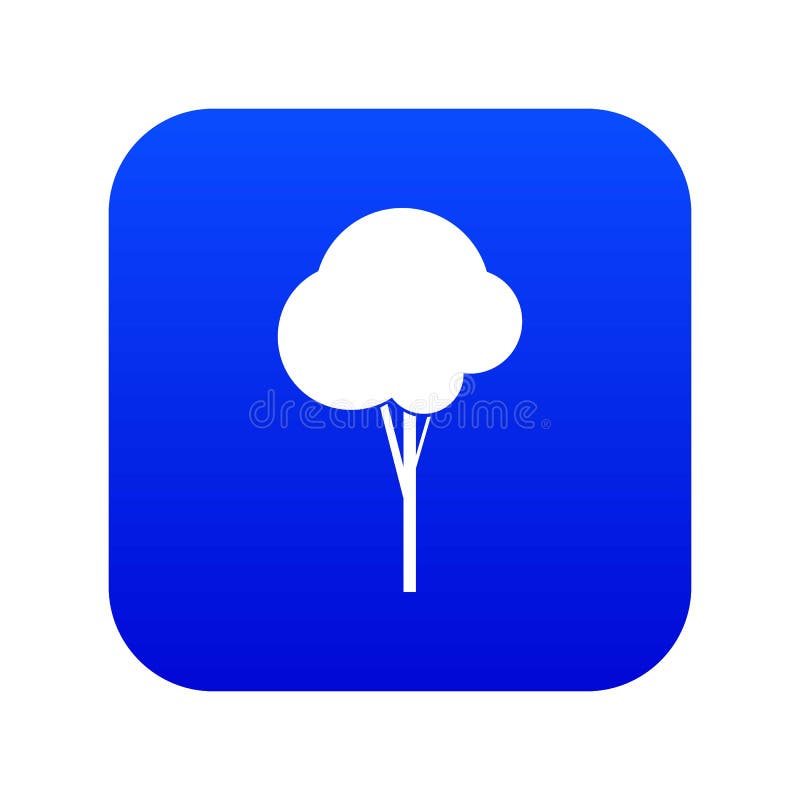 Fluffy Tree Icon Digital Blue Stock Vector - Illustration of growth ...