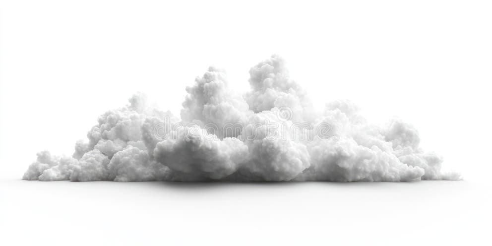 Fluffy White Cloud Isolated on White Background - Realistic 3D ...