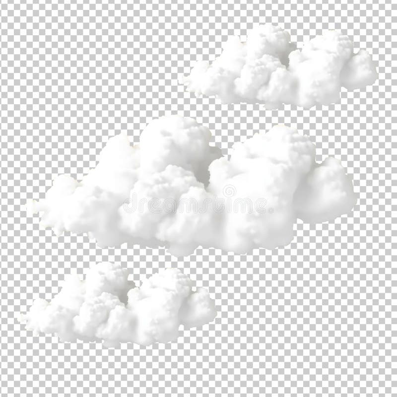Fluffy White Clouds Isolated on Transparent Background for Weather and ...