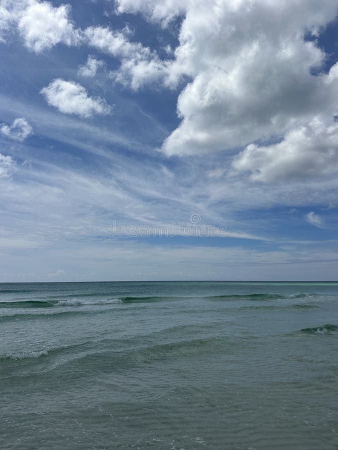 Fluffy White Clouds Over the Gulf of Mexico Florida Stock Photo - Image ...