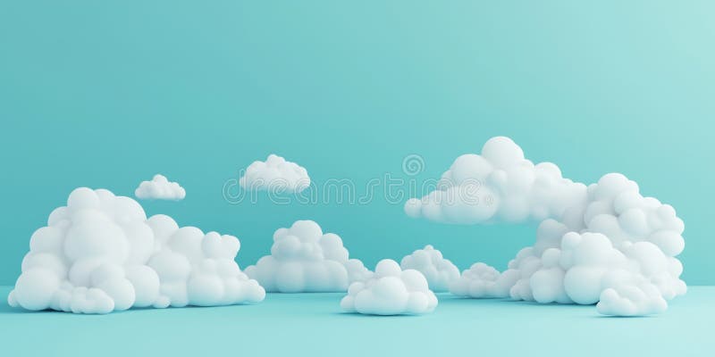 Fluffy White Clouds Serene Blue Background Calming Visuals Stock Photos ...