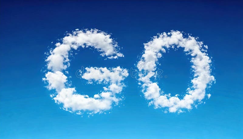 Clouds Form the Word Go Against a Bright Blue Sky during Daylight Stock ...
