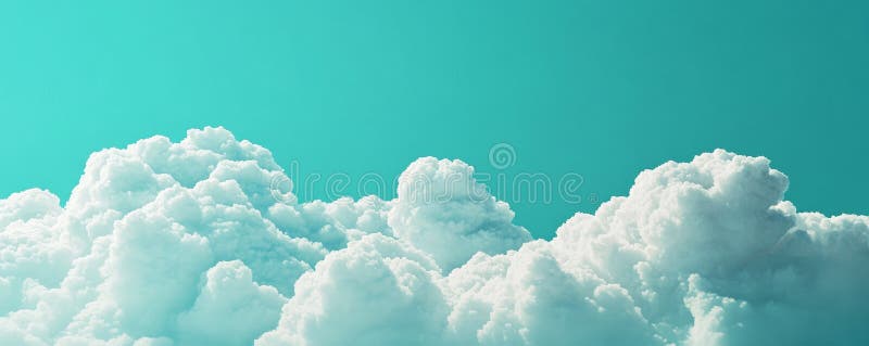 Fluffy White Clouds Under a Turquoise Sky Stock Photo - Image of ...