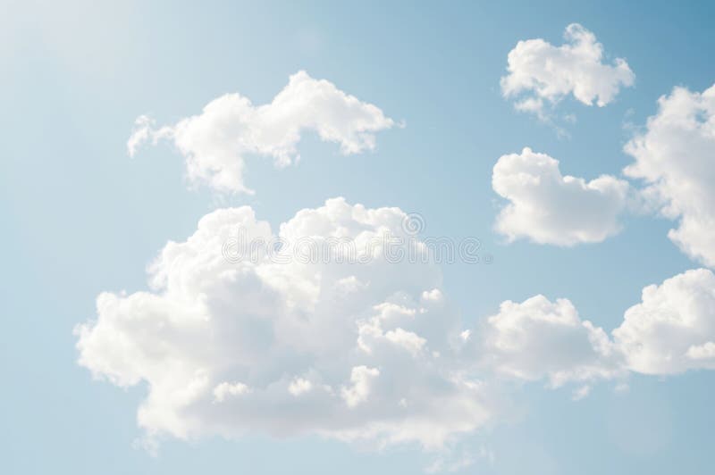 Fluffy White Cumulus Clouds in a Blue Sky Stock Illustration ...