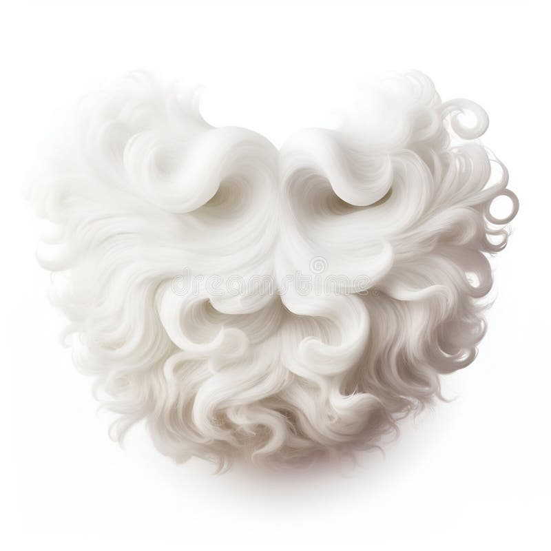 Fluffy White Curly Santa Beard. Generative Ai Stock Illustration ...