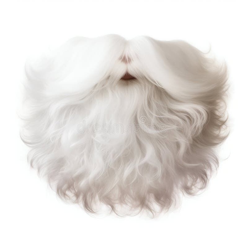 Fluffy White Curly Santa Beard. Generative Ai Stock Illustration ...