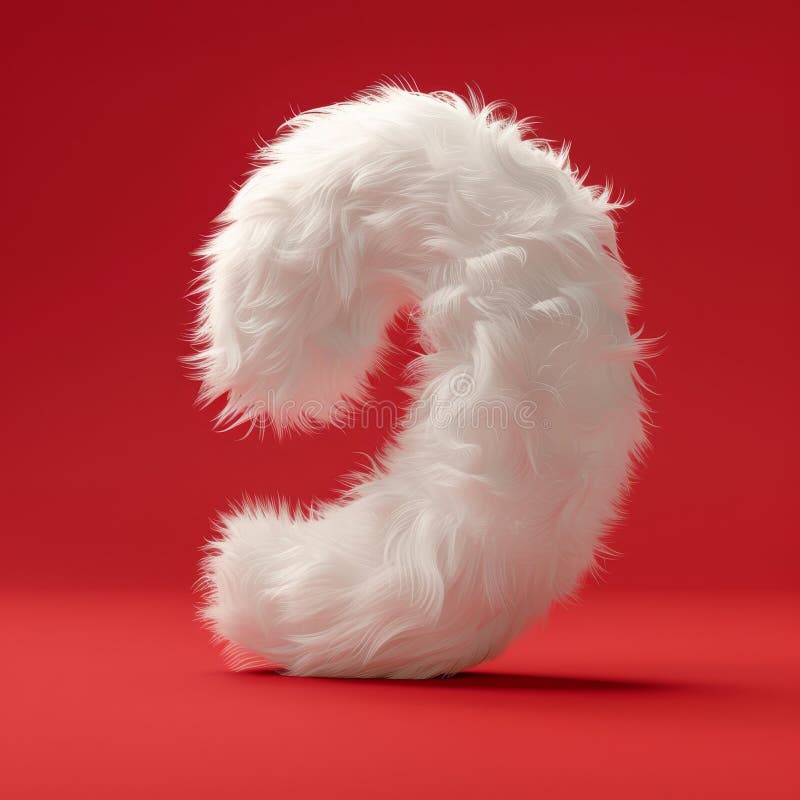 Fluffy White Number Nine on Red Background Stock Illustration ...