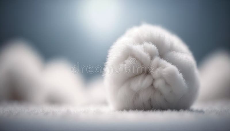 A Fluffy White Object Laying on Top of a White Carpet Stock Image ...
