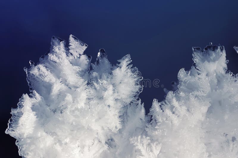 Fluffy White Piece of Ice Covered with Carved Snowflakes Stock Photo ...