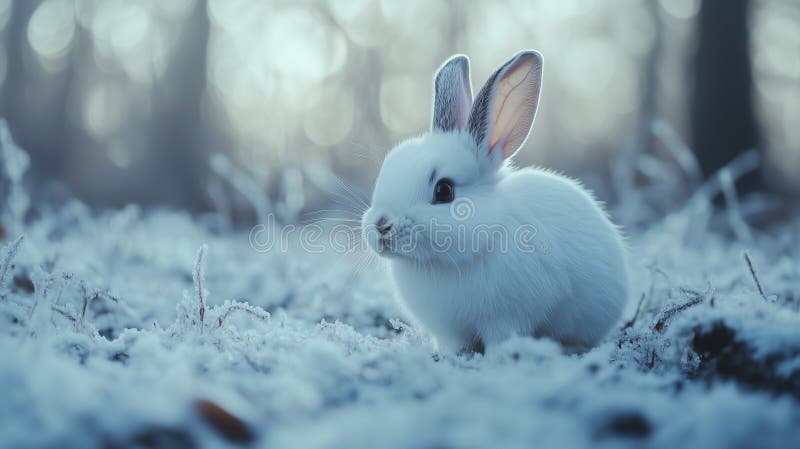 Adorable White Rabbit Winter Sunset Stock Photos - Free & Royalty-Free ...