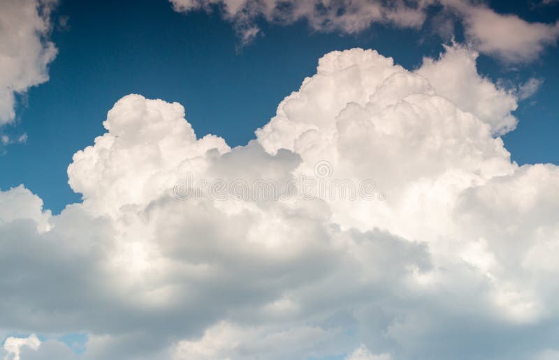 Fluffy White Rain Clouds Over the Horizon, South of Ukraine Stock Image ...