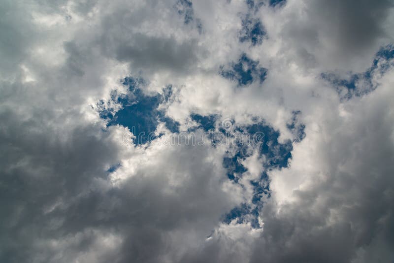 Fluffy White Rain Clouds Over the Horizon, South of Ukraine Stock Photo ...