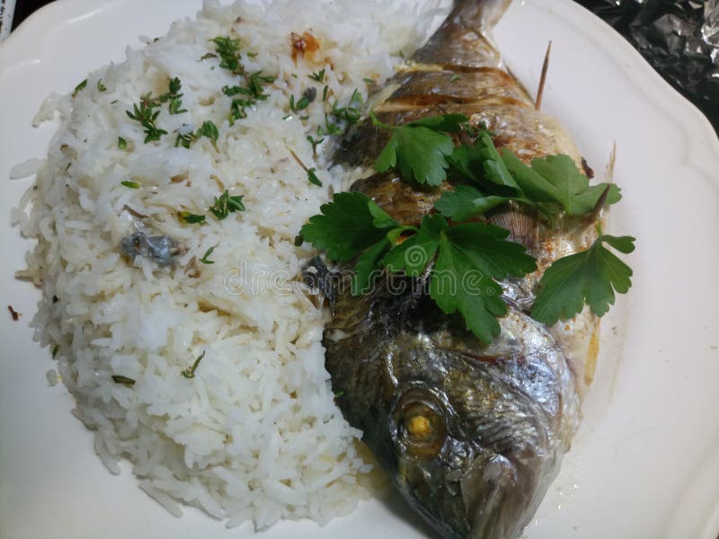 Juicy Cooked Sea Bream Meal Stock Photo - Image of white, meal: 106835966