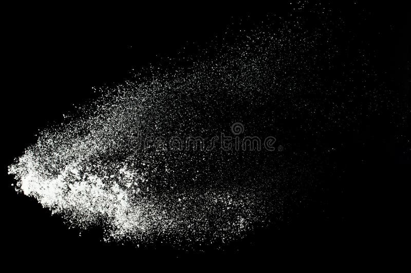 Fluffy White Snow Splash Flying Throwing Mid Air Snowfall Black ...