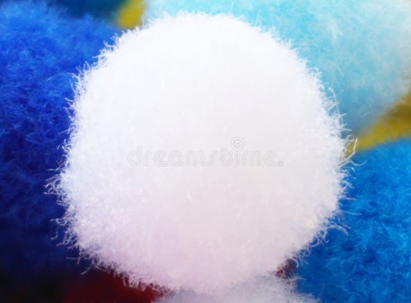 Fluffy White Wool Ball Close Up View Stock Photo - Image of gentle ...