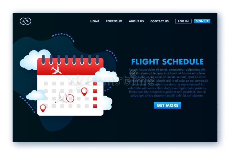 Flugplan. Vektorgrafik. Silhouette Vektor Flache Abbildung Vektor ...