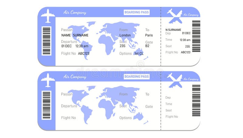 Flugticket vektor abbildung. Illustration von fliege - 163100162