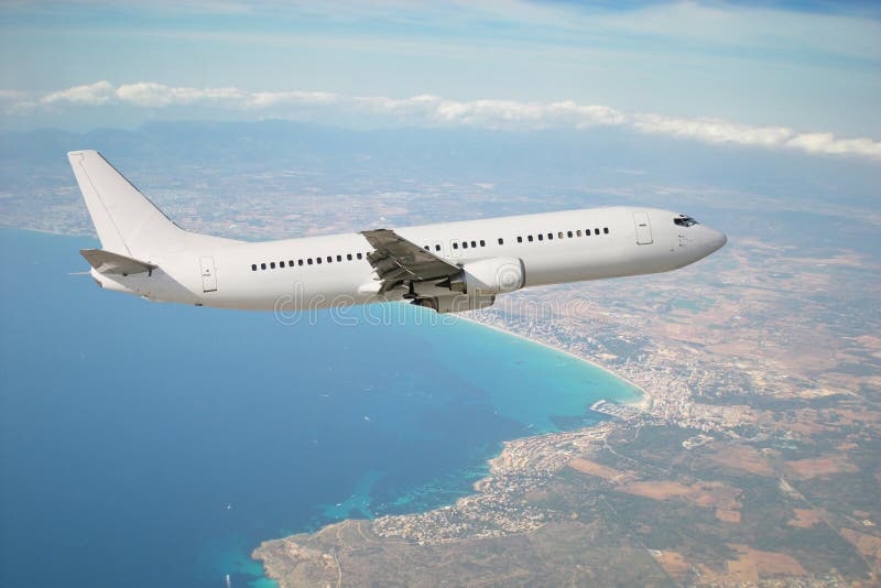 Flugzeug im Flug stockfoto. Bild von meer, luftfahrt - 38695186