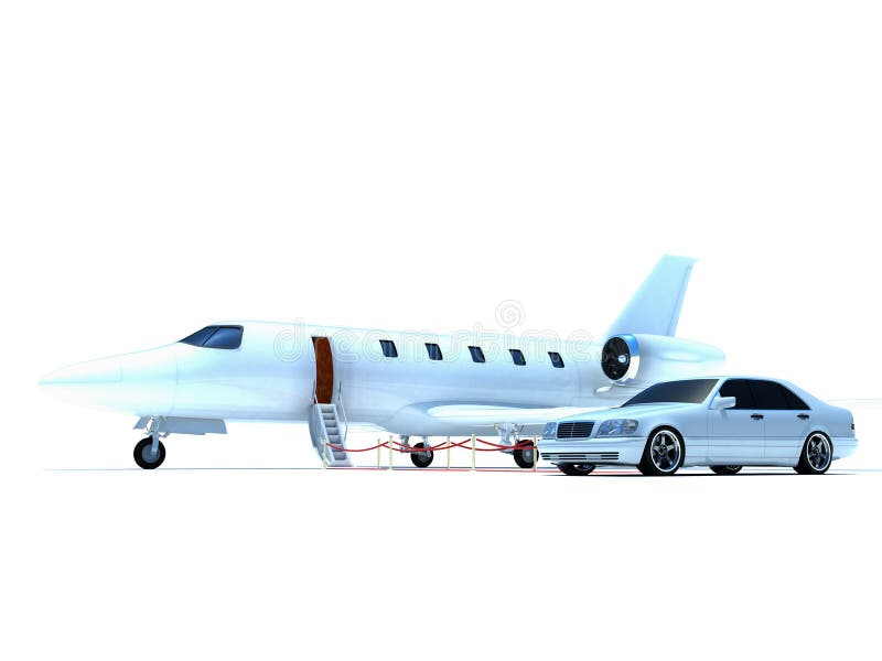 Flugzeug und Auto stock abbildung. Illustration von reise - 21765608