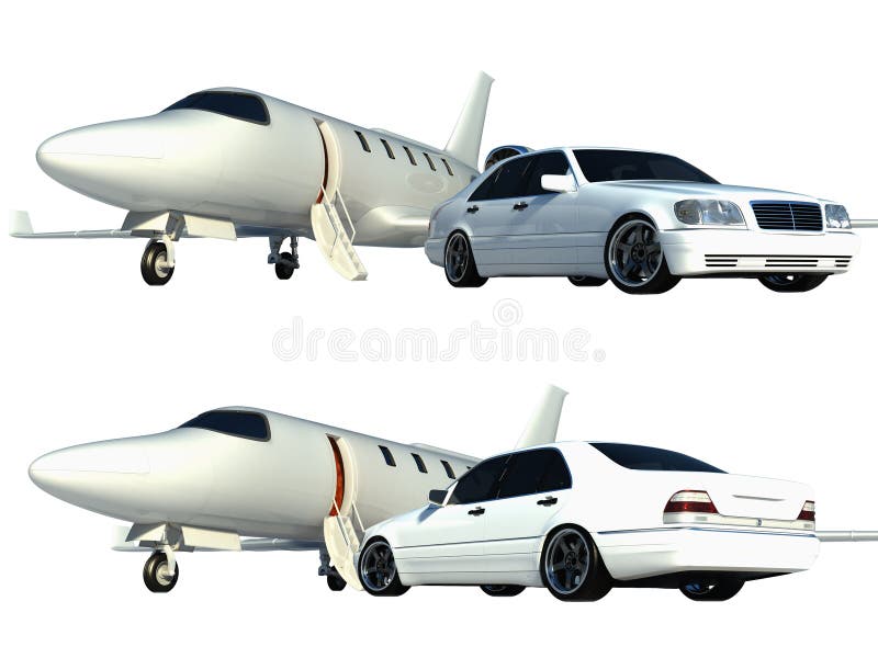 Flugzeug und Auto stock abbildung. Illustration von reise - 21765608