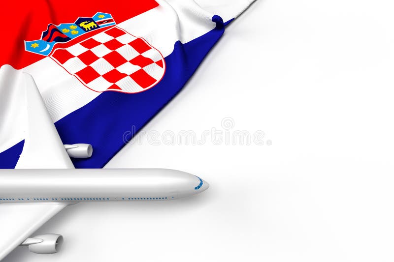 Flugzeug Und Flagge Beispiel Kroatiens 3d Stock Abbildung ... Flugzeug Und Flagge Beispiel Kroatiens 3d Stock Abbildung ...