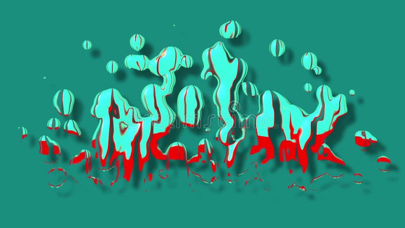 Fluid Abstract Art Animation with Teal and Red Liquid Shapes on a ...