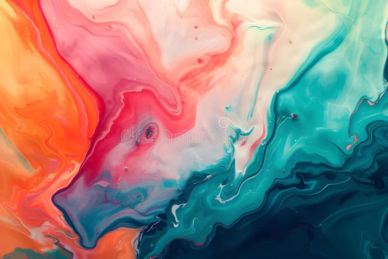 Fluid Abstract Art, Simulating Marble Textures in a Rainbow of Colors ...