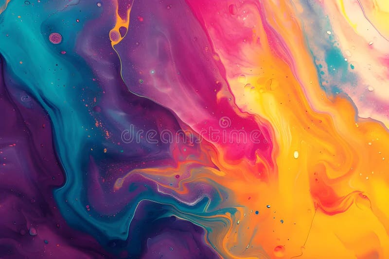 Fluid Abstract Art, Simulating Marble Textures in a Rainbow of Colors ...
