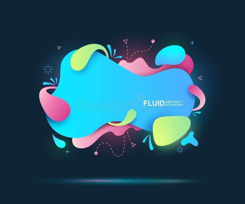 Abstract Fluid and Modern Elements. Dynamical Colored Forms and Line ...
