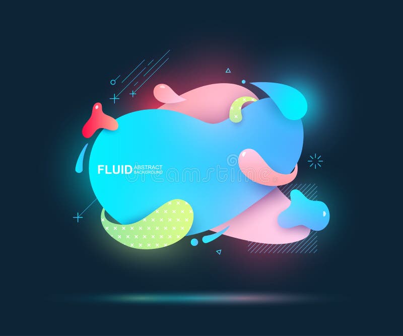 Abstract Fluid and Modern Elements. Dynamical Colored Forms and Line ...