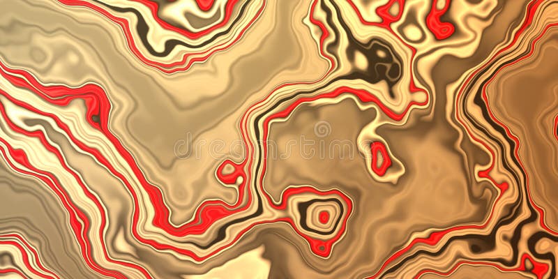 Fluid Abstract Background. Bright Liquid Texture in Brown and Red Color ...