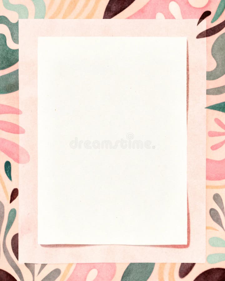 Fluid Abstract Border Design with Paper Texture and Blush Harmony ...