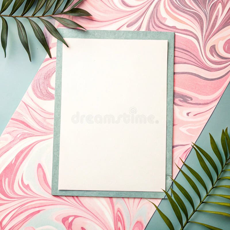 Fluid Abstract Border Design with Paper Texture and Blush Harmony ...