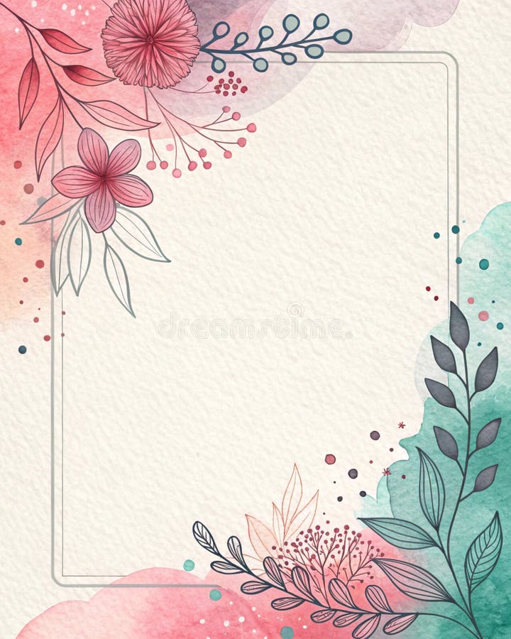 Fluid Abstract Border Design with Paper Texture and Blush Harmony ...