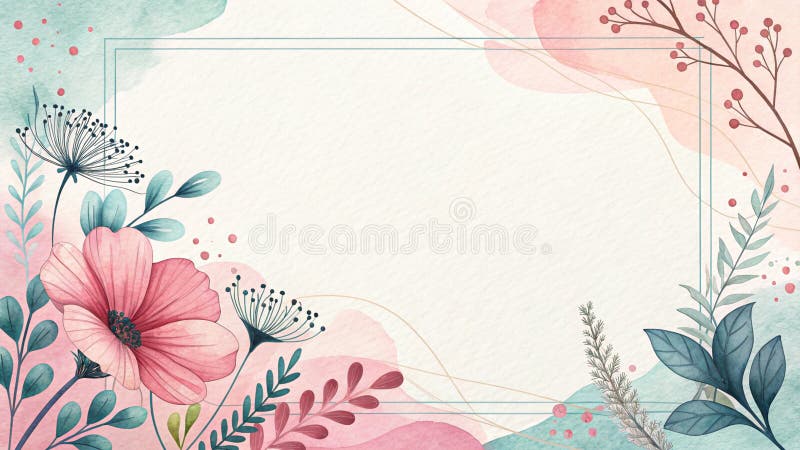 Fluid Abstract Border Design with Paper Texture and Blush Harmony ...