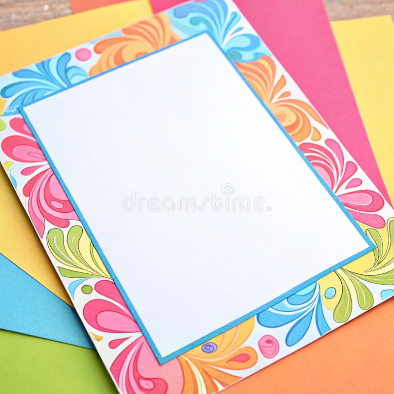 Fluid Abstract Border Design with Paper Texture and Candy Pop Palette ...