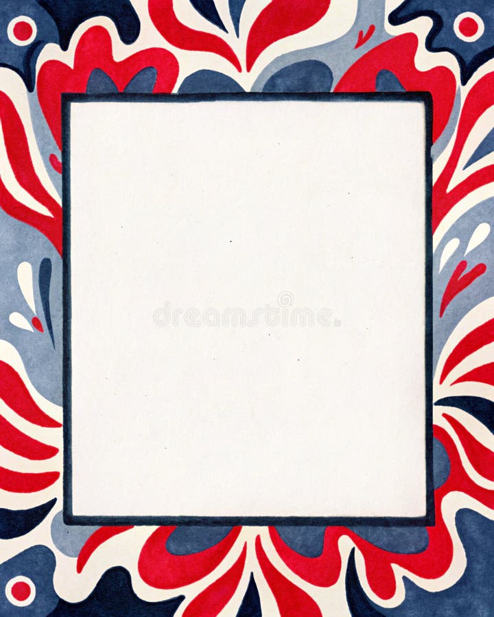 Fluid Abstract Border Design with Paper Texture and Crimson Steel ...