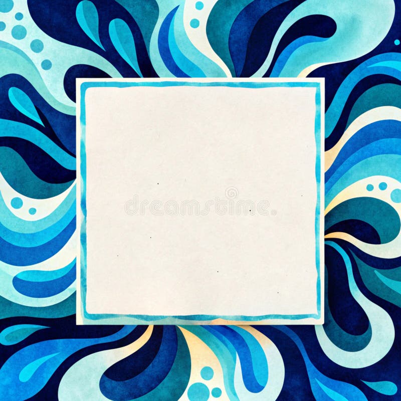 Fluid Abstract Border Design with Paper Texture and Deep Sea Gradient ...
