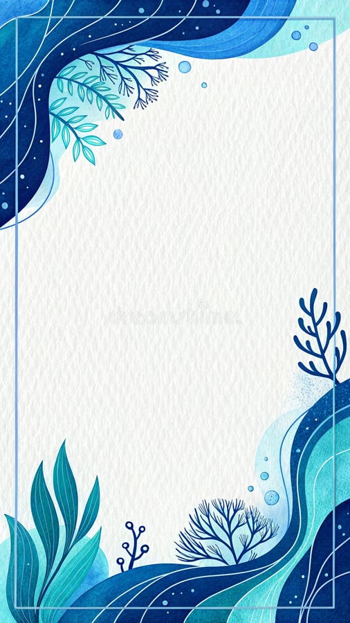 Fluid Abstract Border Design with Paper Texture and Deep Sea Gradient ...