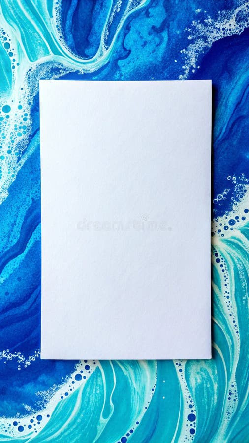 Fluid Abstract Border Design with Paper Texture and Deep Sea Gradient ...